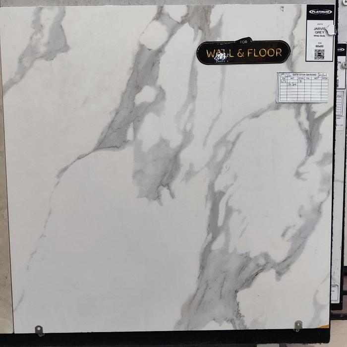Jual Keramik 60x60 matt untuk teras/garasi dasar putih model carara ...