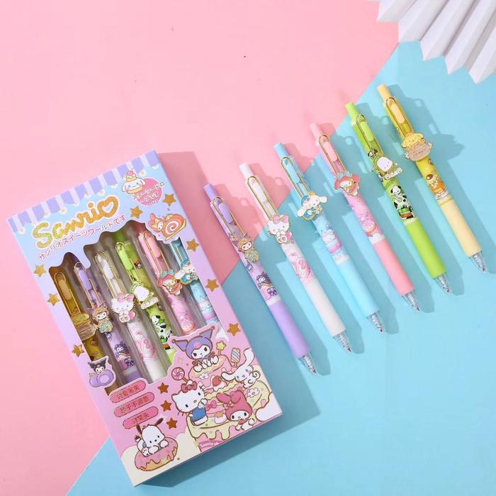 Jual PULPEN BOX SANRIO ISI 6 MOTIF SANRIO | PULPEN GEL TINTA HITAM 05MM ...