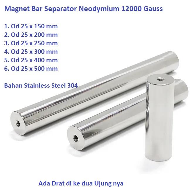 Jual Magnet Bar Separator Neodymium 12000 Gauss 25 cm ( Bisa Custom ...