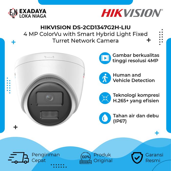 Jual HIKVISION DS-2CD1347G2H-LIU , 4 MP ColorVu with Smart Hybrid Light Fixed Turret Network ...