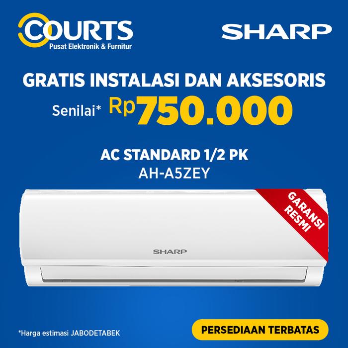 Promo SHARP- AC STANDARD 1/2 PK- AH-A5ZEY FREE INSTALASI Cicil 0% 3x - Kota Bekasi - Courts ...