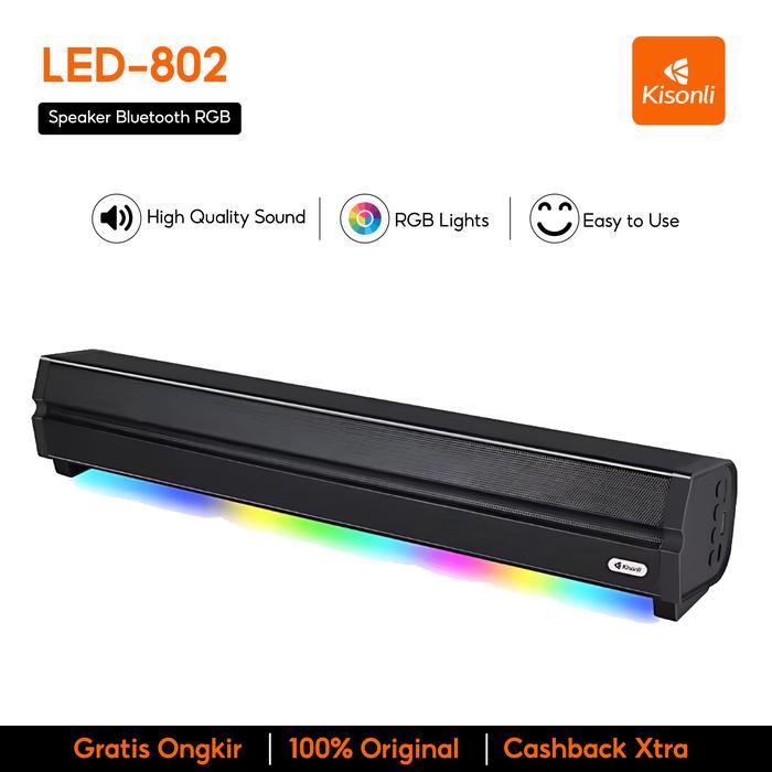 Promo KISONLI Speaker Bluetooth/Komputer LED-802 Soundbar Portable ...