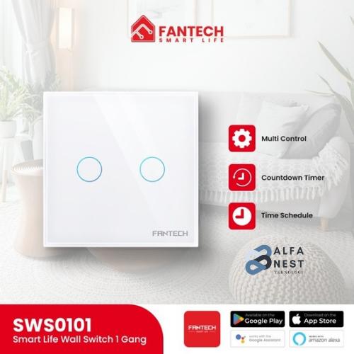 Promo FANTECH Saklar Touch Smart Wall Switch Saklar Lampu WiFi - 2 Gang ...