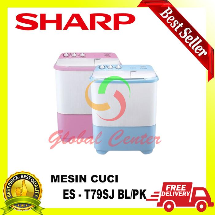 Jual SHARP Washing Machine Twin Tub 7.5 kg Hijab Series ES-T79SJ-BL/PK ...