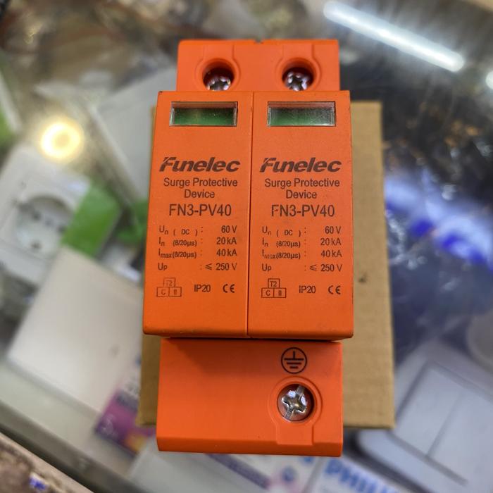 Jual Surge Arrester SPD DC Funelec 500V Frotective Arrester DC Panel ...