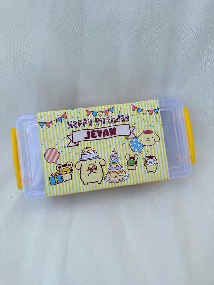 Jual Pompompurin Label Kotak Custom Souvenir Ulang Tahun / Birthday ...