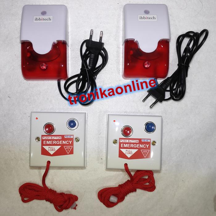 Jual EMERGENCY PULL CORD ALARM DISABLED toilet Panic button WIRELESS 2 SIREN STROBE - 2 INDOOR ...