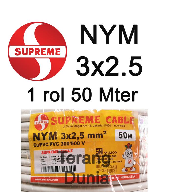 Jual Kabel Supreme NYM 3x2.5 Kabel NYM 3x2.5 Kabel Tunggal 3x2.5 roll ...