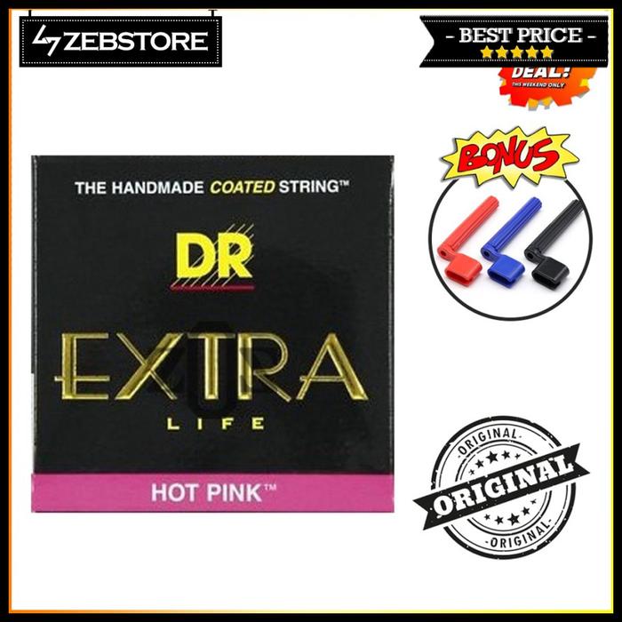 Jual Senar String Guitar Electric DR STRINGS K3 Hot Pink PKE-9 6 ...