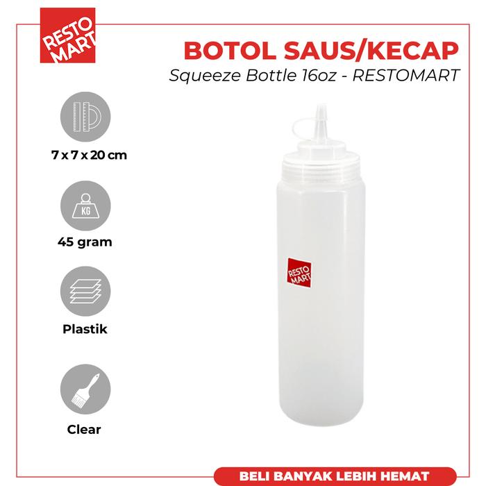 Promo Botol Saus / Saos dan Mayonnaise RESTOMART 16oz Clear (2034016 ...