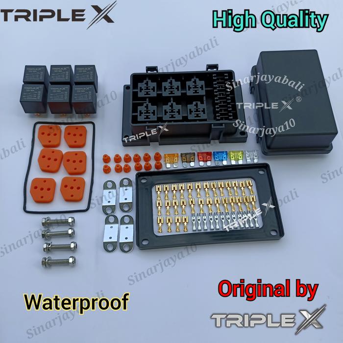 Jual kotak relay box rellay tempat relai rumah rilay waterproof isi 6 ...