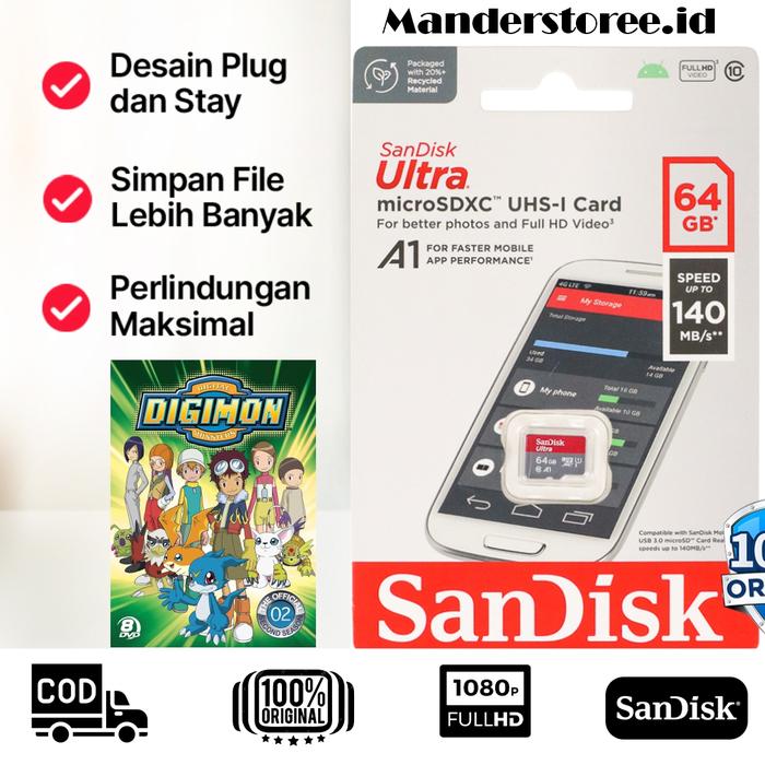 Jual Memori Film Digimon Series MicroSD 64 GB for handphone/tablet ...