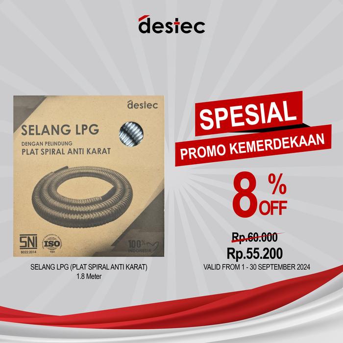 Promo Selang Gas LPG DESTEC AC-SL dengan Plat Spiral Anti Karat (Per ...