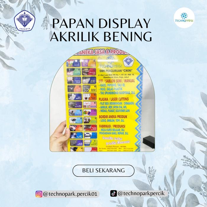 Jual Papan Display Akrilik Bening - Jakarta Utara - Technopark Cikini ...