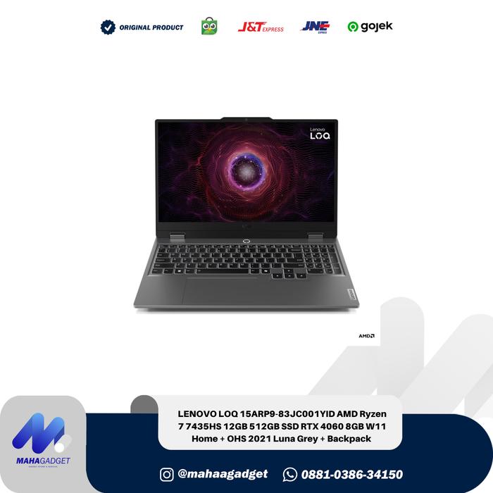 Jual LENOVO LOQ 15ARP9-83JC001YID AMD Ryzen 7 7435HS 12GB 512GB SSD RTX ...