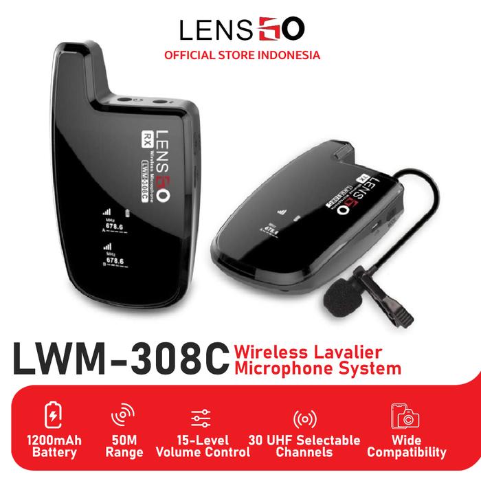 Jual Microphone LensGo LWM-308c Single Wireless Lavalier Lapel System ...