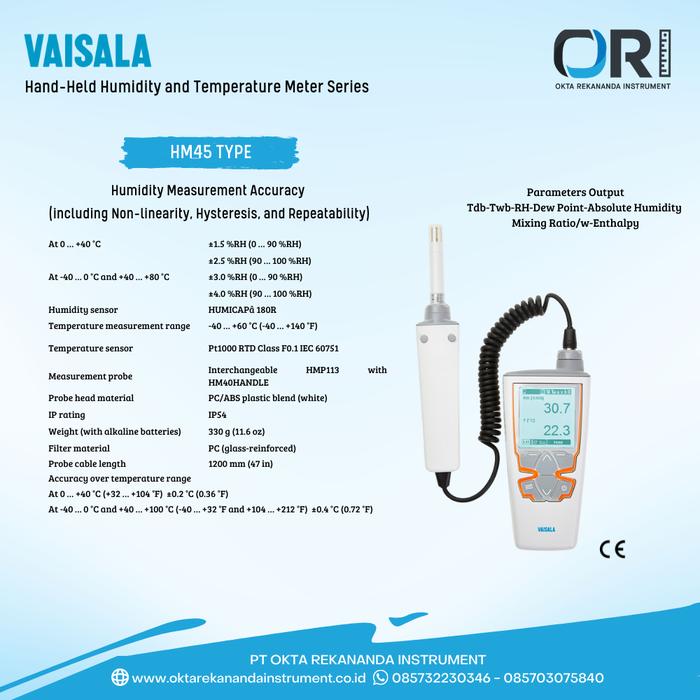 Jual VAISALA MODEL HM40 TYPE HM45 Hand-Held Humidity and Temperature Meter Series - Kab. Bandung ...