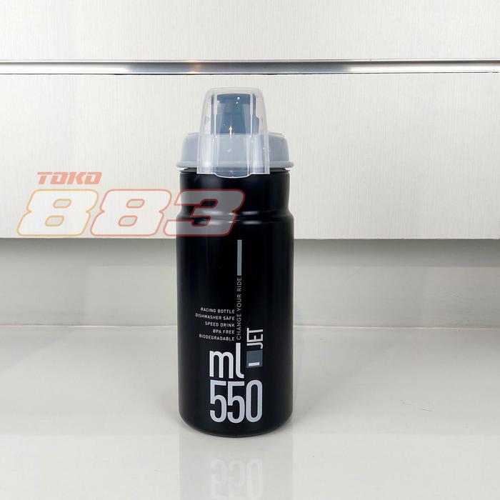 Jual Botol Minum Bidon ELITE FLY JET PLUS 550ml 750ml dengan Tutup Pelindung - Hitam 550ml ...