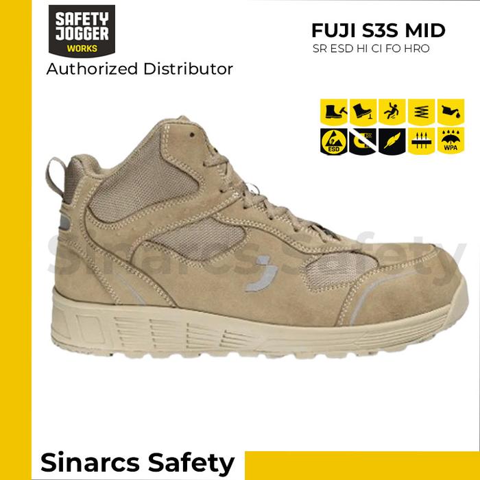 Jual Sepatu Safety Jogger FUJI S3S Mid - Taupe / Kelabu Tua - Size 38 ...