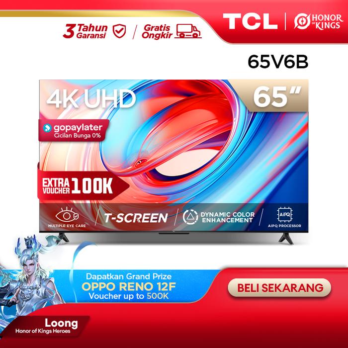 Promo TCL 65" 4K UHD Google TV - T-Screen - Dolby Audio - HDR10 (65V6B ...