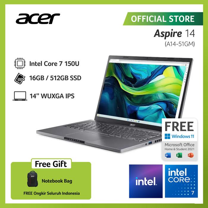 Promo ACER ASPIRE 14 A14-51M-7058 INTEL CORE 7 150U INTEL GRAPHICS 96 ...