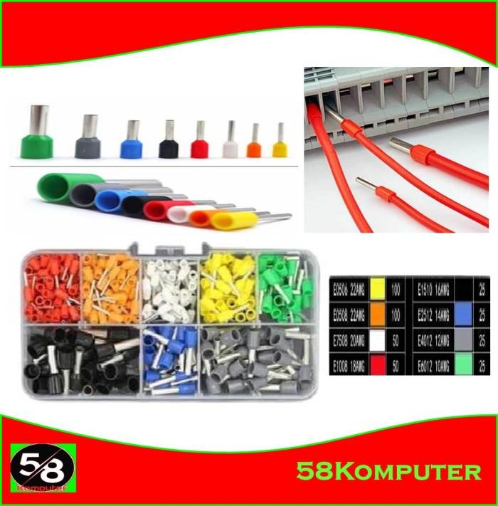 Jual 400 Pcs Set Skun Ferrules Insulated Terminal Block Connector ...