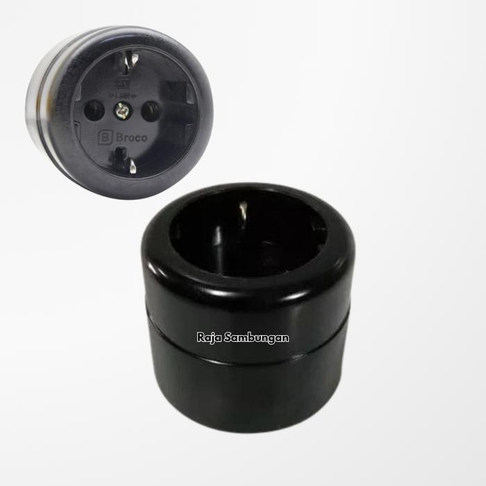 Jual Stop Kontak Arde Portable OB Broco 6130 Hitam TANPA KABEL Terminal ...