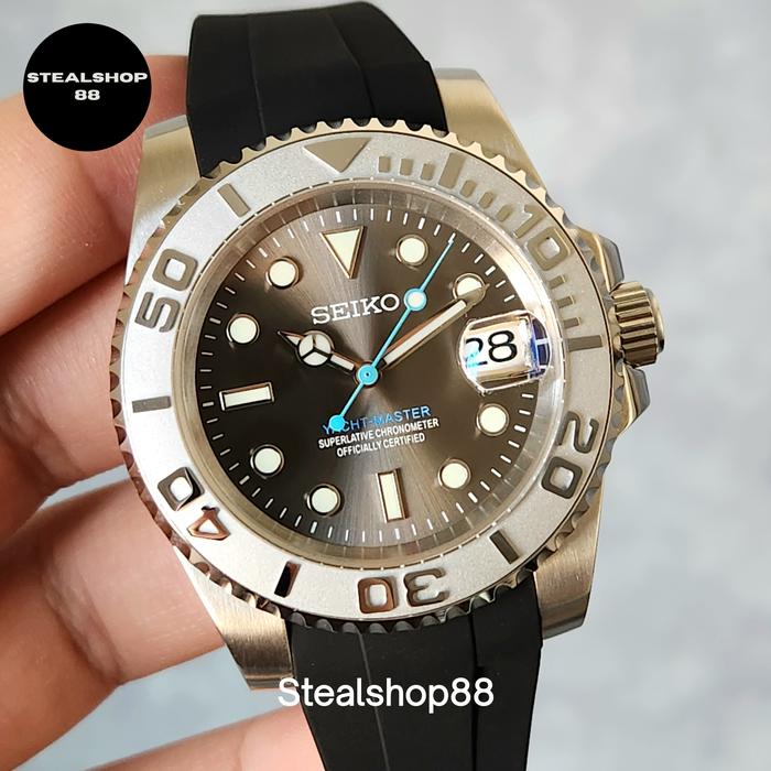 Promo Seiko YachtMaster Rhodium Grey NH35 Automatic Sapphire Clasic Rubber Style - Jakarta Utara ...