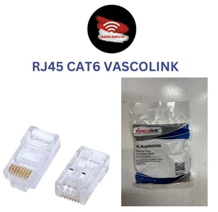 Jual RJ45 CAT6 VASCOLINK RJ 45 CAT 6 1 PACK ISI 50 - Jakarta Pusat ...