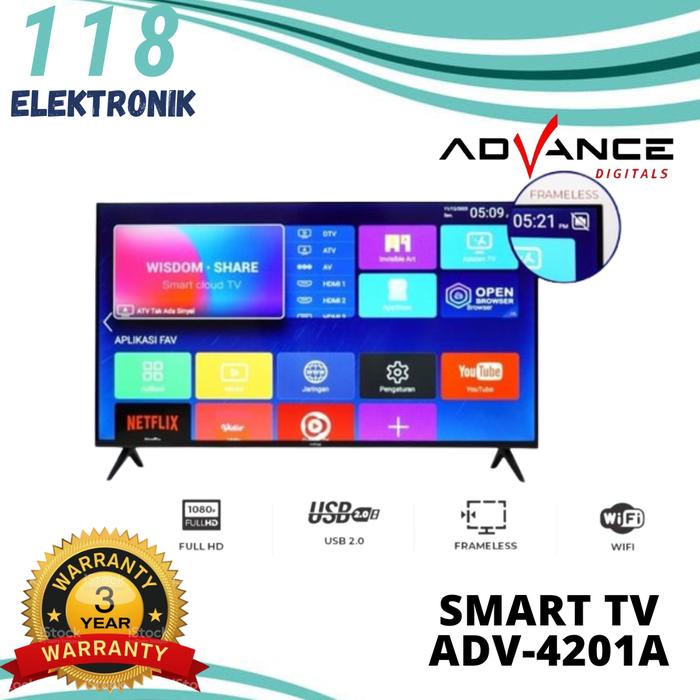 Jual Android Smart TV Panel LG 42" inch Advance ADV 4201A Televisi ...