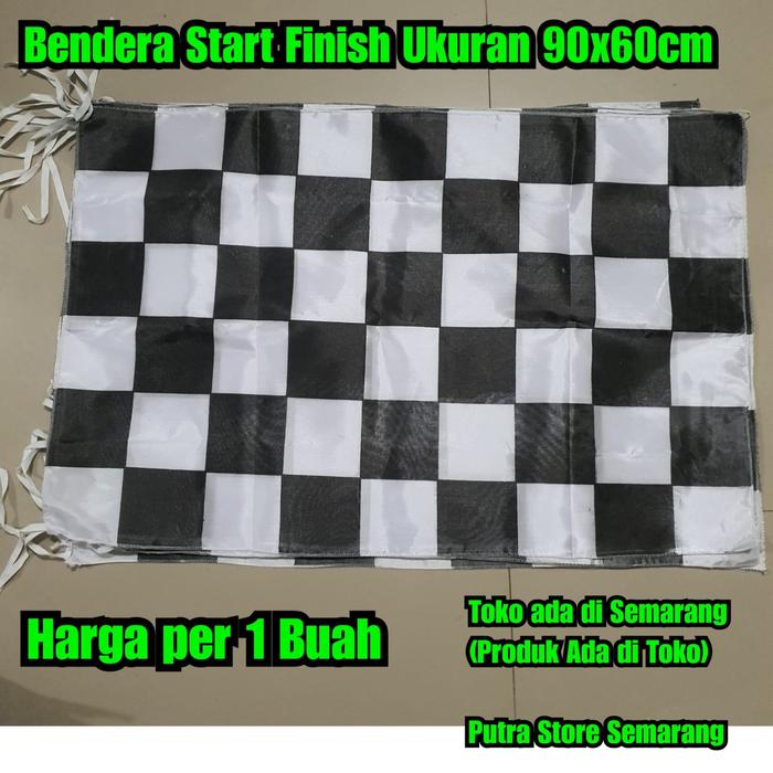 Jual Bendera Start finish Ukuran 90x60cm Bendera hitam putih bendera ...