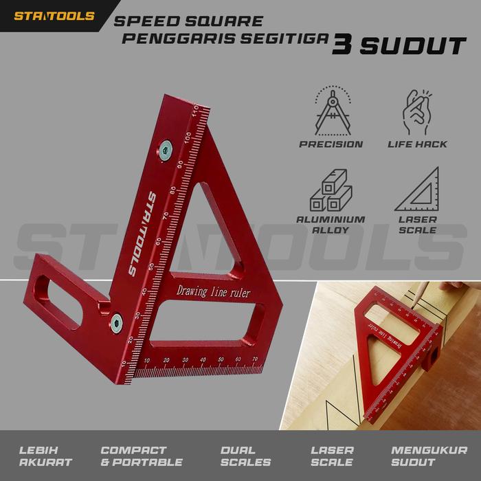 Jual Speed Square - Penggaris Sudut Siku Segitiga - 2 sisi - Penggaris ...