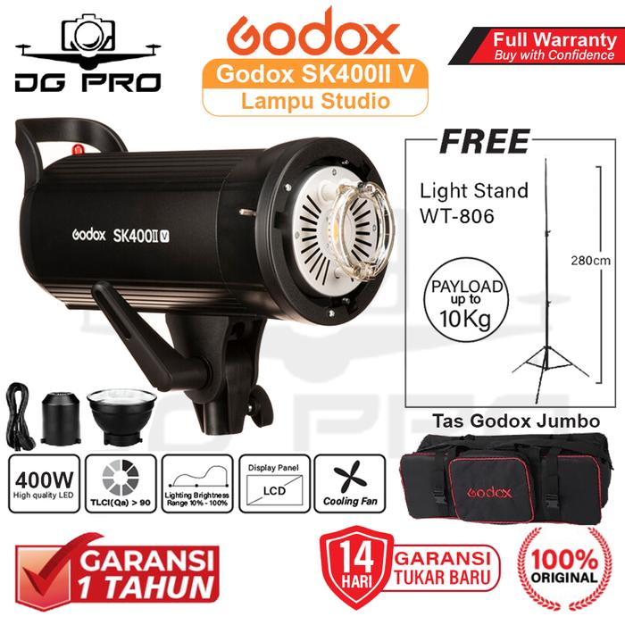 Jual Godox SK400II V Studio Flash with LED Modeling Lampu Studio SK400 ...