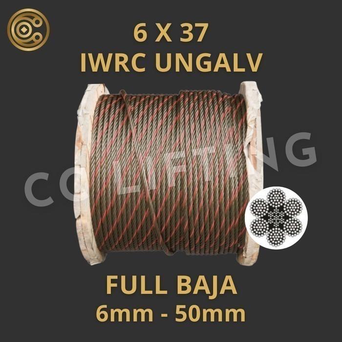Jual Kawat Seling 15mm Full Baja Ungalvanis / Wire Rope 15mm 6x37 / Kawat Sling 15mm IWRC ...