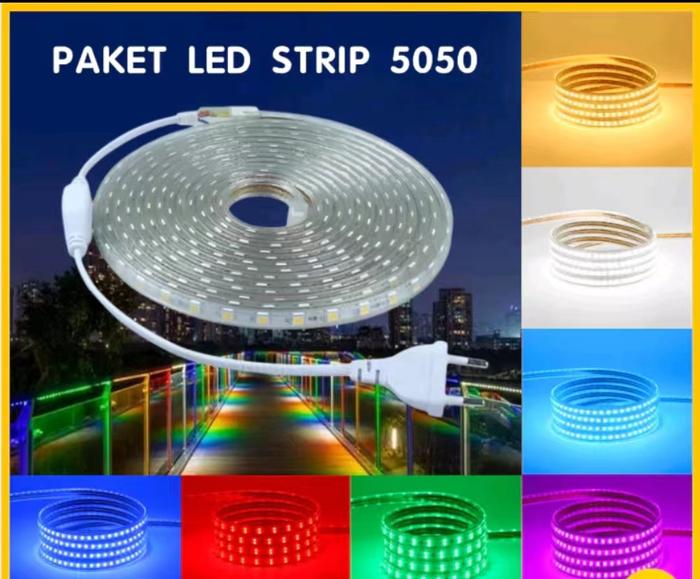 Jual Gambar Paket Lampu LED Strip 220V Lengkap Tinggal Colok - 10 Meter ...