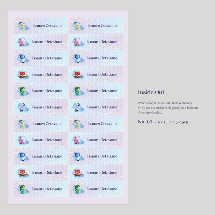 Jual INSIDE OUT / STICKER NAMA SINGLE PACK (4 bentuk , 4 ukuran ...