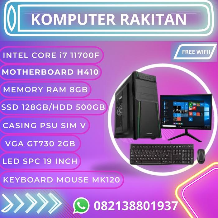 Jual CPU/PC RAKITAN CORE I7 10700F 8GB 128GB 500GB VGA GT730 2GB LED 19" - Jakarta Pusat - MPSS ...