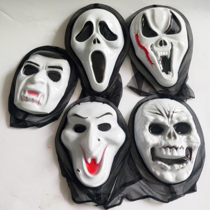 Jual Topeng Pesta Halloween Premium Bloddy Face Seram Hantu Momo Mask ...