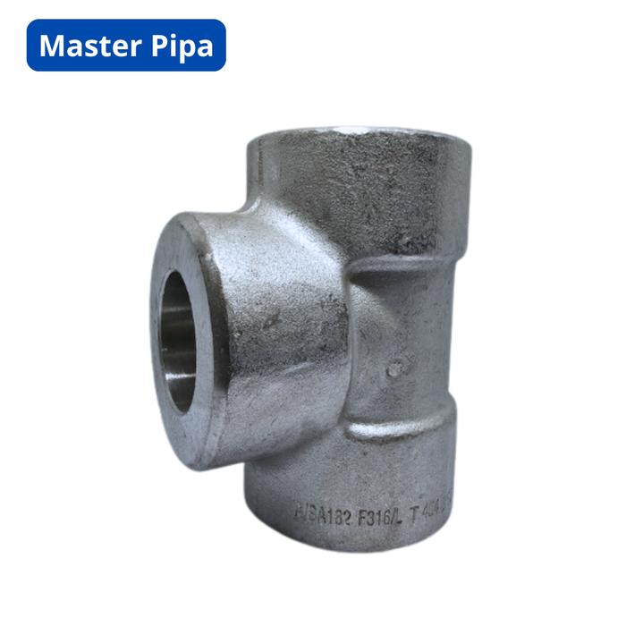 Jual Reducer Tee 2 x 1 inch Class 3000 SW Stainless Steel 316L - Kab ...