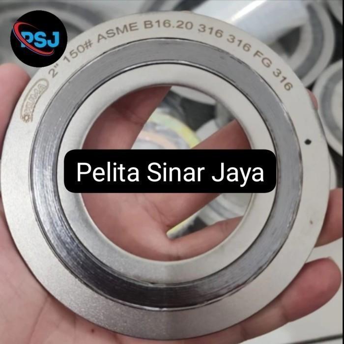 Jual Spiral Wound Gasket Stainless SS316 2" inch / SWG Ansi 150 DN50 ...
