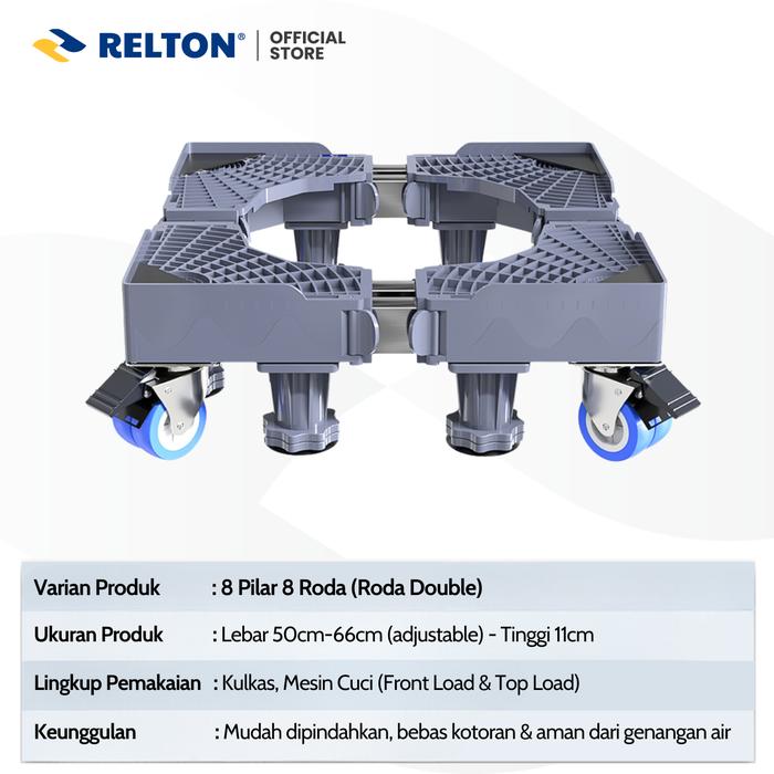 Promo RELTON Dudukan Mesin Cuci dan Kulkas 4 Pilar Stainless Steel Alas ...