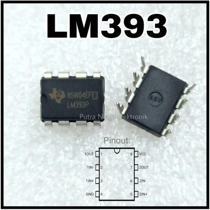 Jual ic LM393P Dip 8 Pin Comparator LM393N LM393 KIA393 - Merk Texas ...