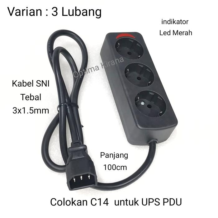 Jual Stop Kontak UPS PDU APC C-14 Hitam Kabel SNI Tebal 3x1.5mm Tempat ...