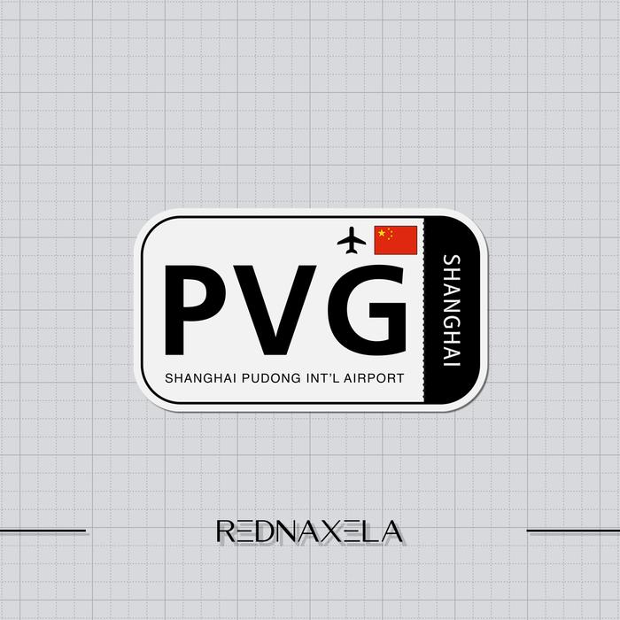 Jual Stiker Vinyl Shanghai Pudong International Airport Code PVG Sign Jual Stiker Vinyl Shanghai Pudong International Airport Code PVG Sign