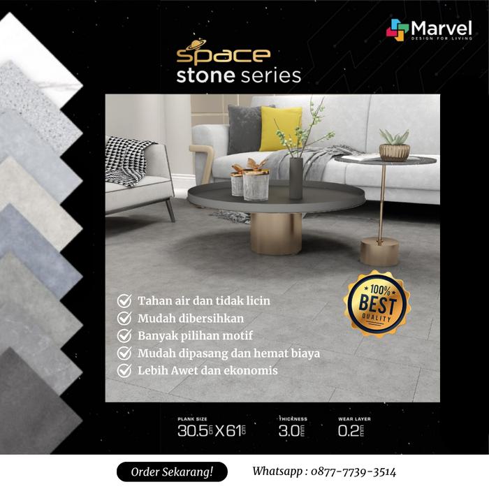 Jual VINYL LANTAI MARVEL 3MM SPACE STONE (2,60m2/Box) / VINYL FLOORING ...