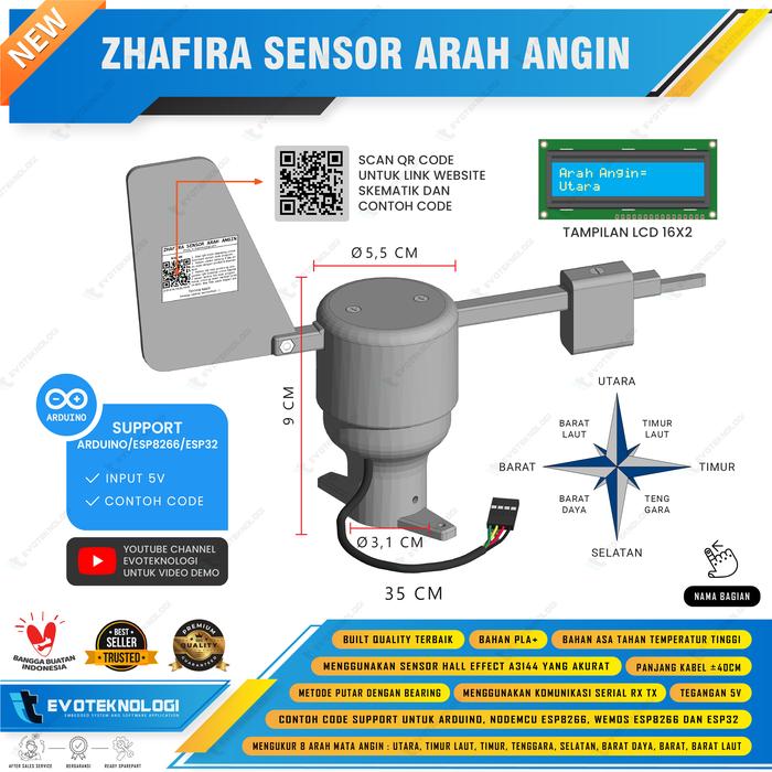 Jual Evoteknologi Sensor Arah Angin Wind Direction Support Arduino ...