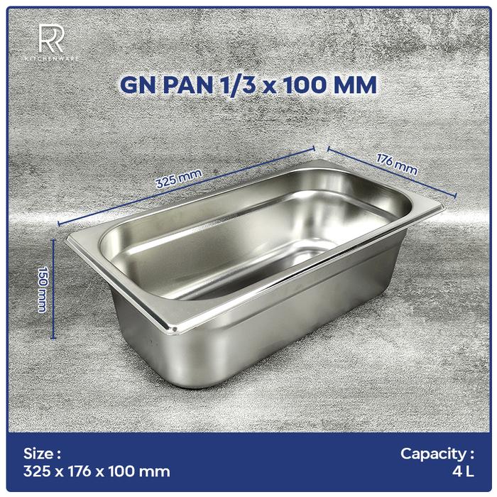 Jual FOOD PAN 1/3 x 100mm STAINLESS STEEL - Food Pan Only - Kota ...