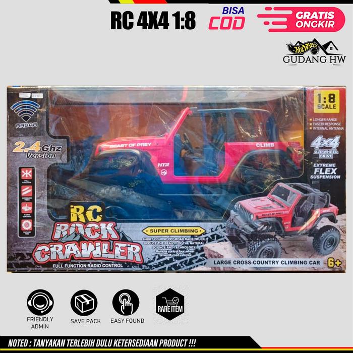 Jual RC Rock Crawler Offroad Rubicon 1:8 Mainan Anak Mobil Remote ...