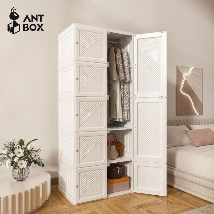 Promo ANTBOX Lemari Pakaian Putih 10 BOX 1 HANGER Lemari Baju Minimalis Cicil 0% 3x - Kab ...
