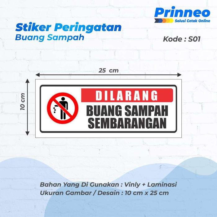 Jual STIKER PENUNJUK RUANGAN, STICKER PERINGATAN DILARANG MEMBUANG ...